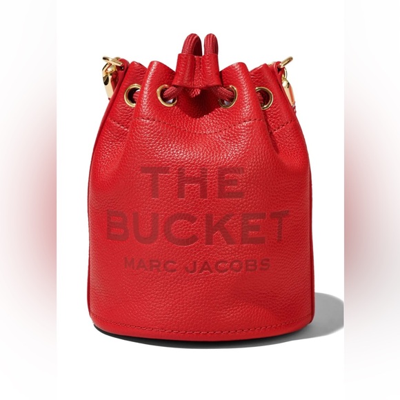 Marc Jacobs | Bags | Marc Jacobs Bucket Bag Red Leather Crossbody ...